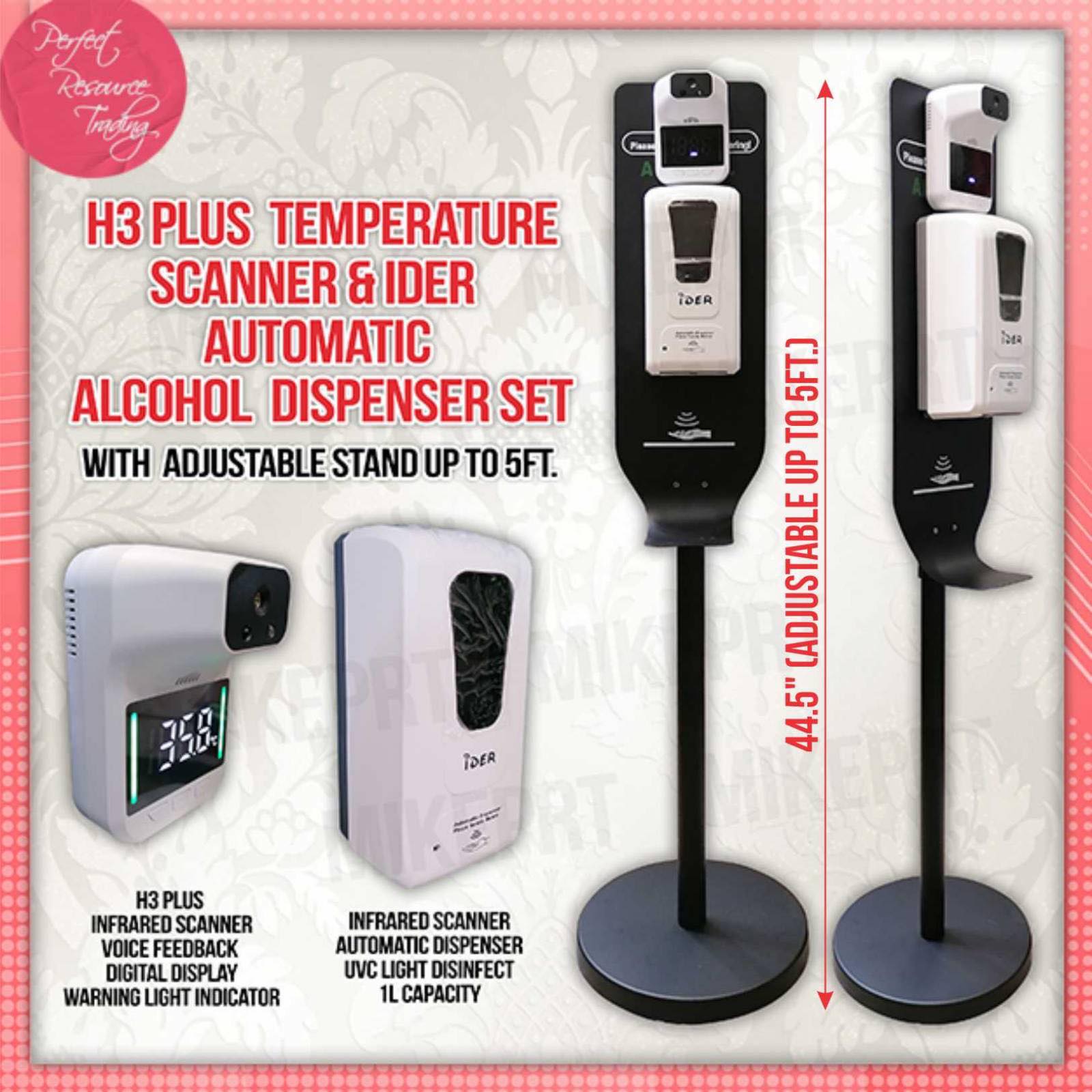 H3 Temperature Scanner & Automatic Alcohol Dispenser Set| Tutuban ...