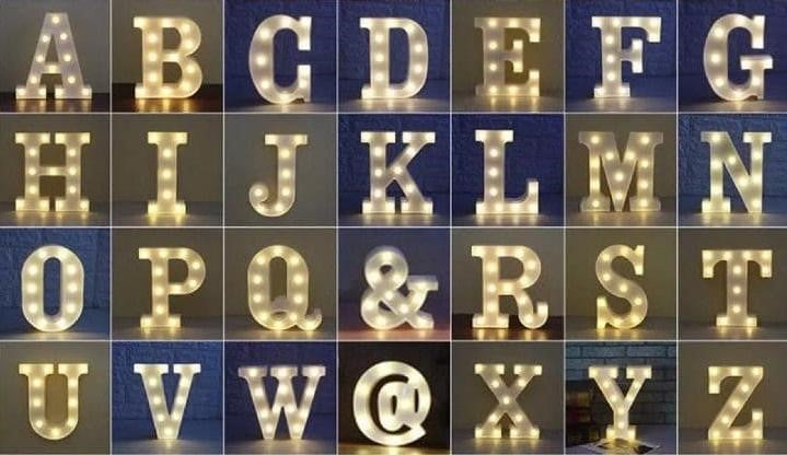Lighted Alphabet Letters 24” Letter M Lighted Vintage Marquee